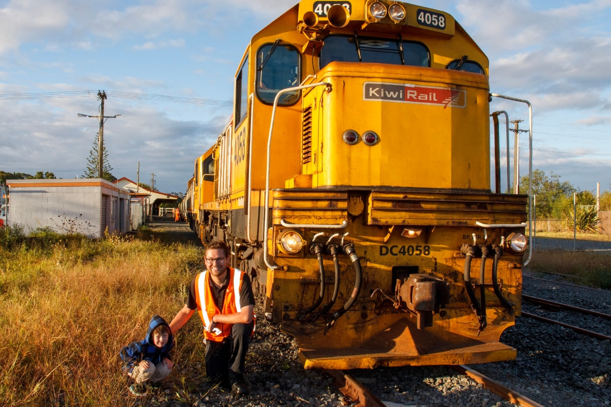 Watch little boy's delight as freight train makes a comeback